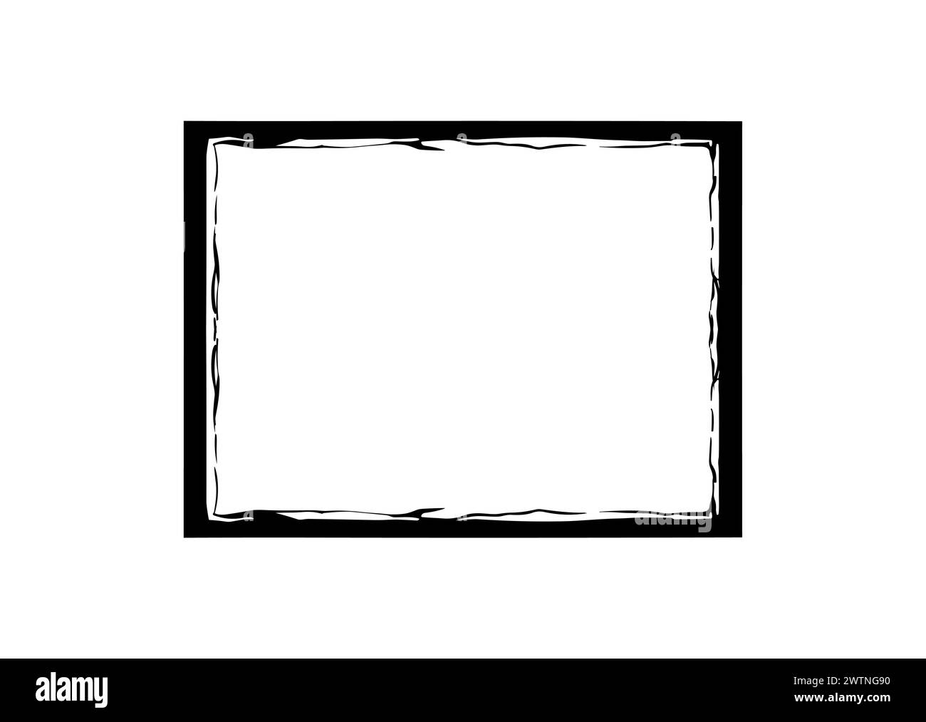 Grunge frame brush square border vector stroke paint. Texture black ...