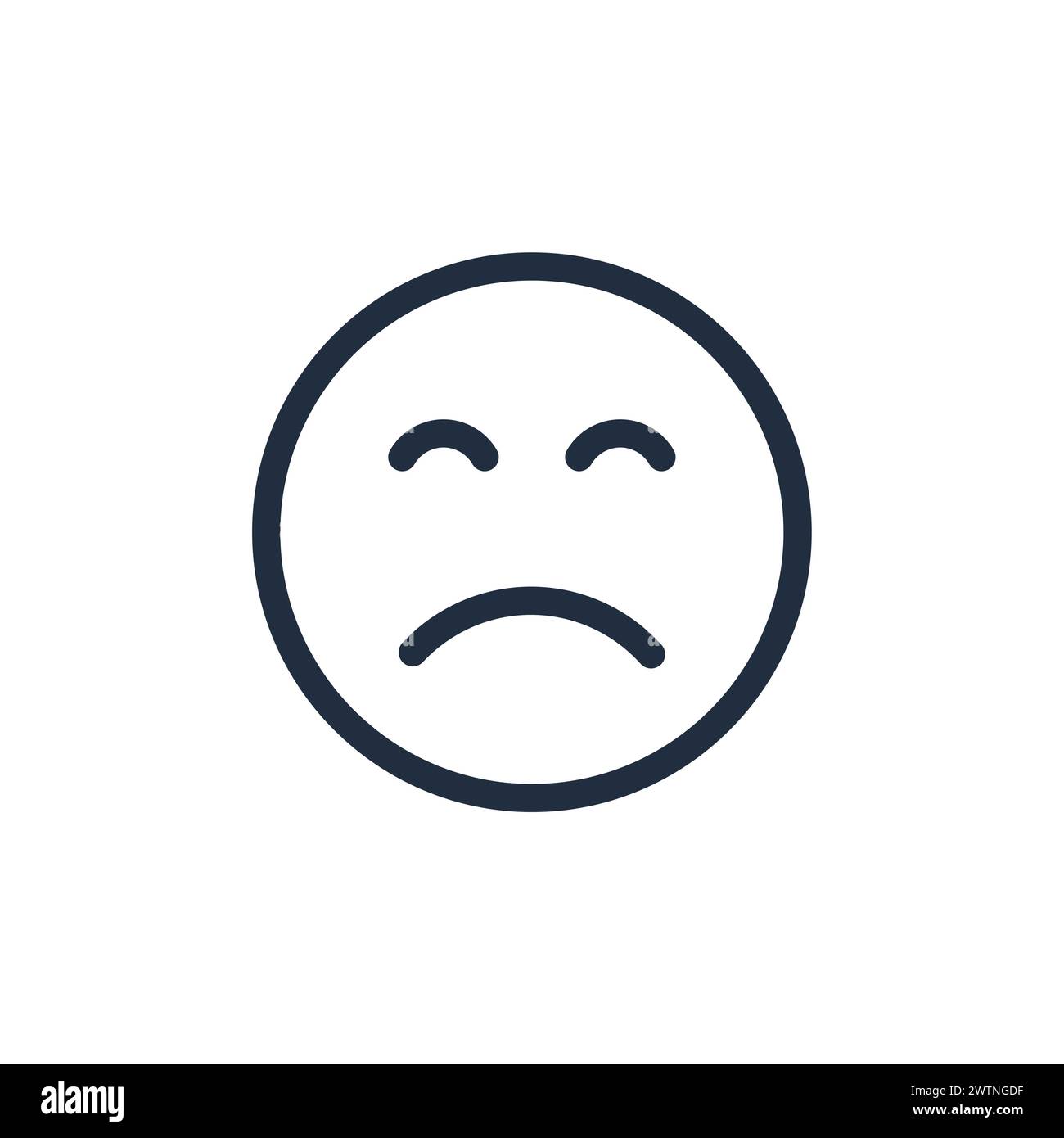 Simple sad face emoticon illustration. Regret disappointment melancholy ...