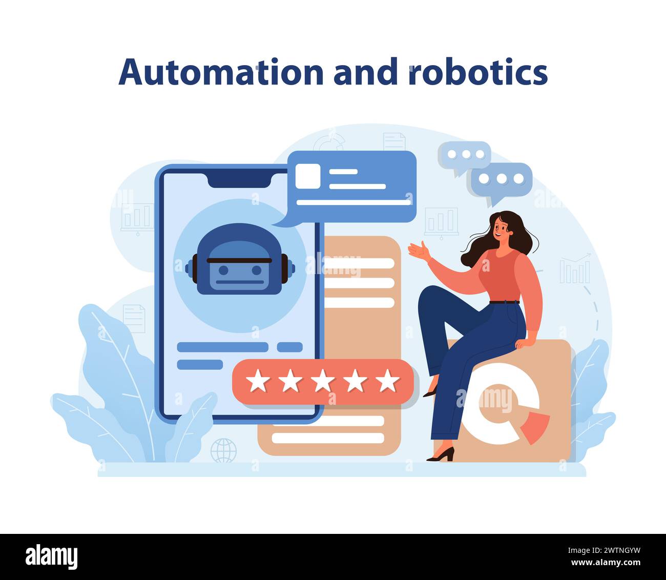 Automation and Robotics. A modern retail landscape with robotics for ...