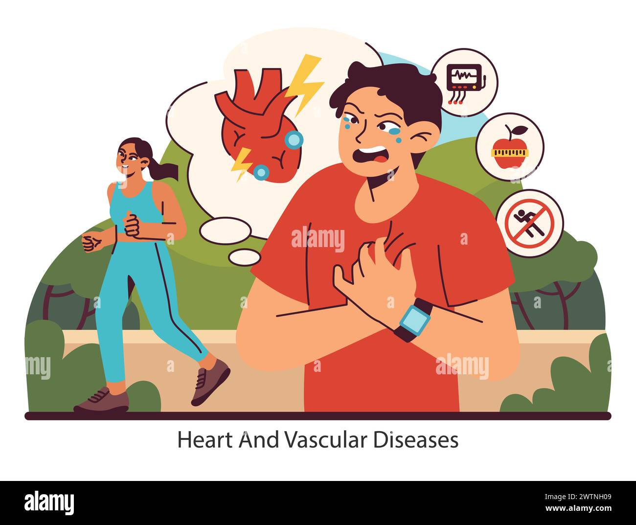 Cardiovascular Health Alert. Showcasing the sudden fear of heart and ...