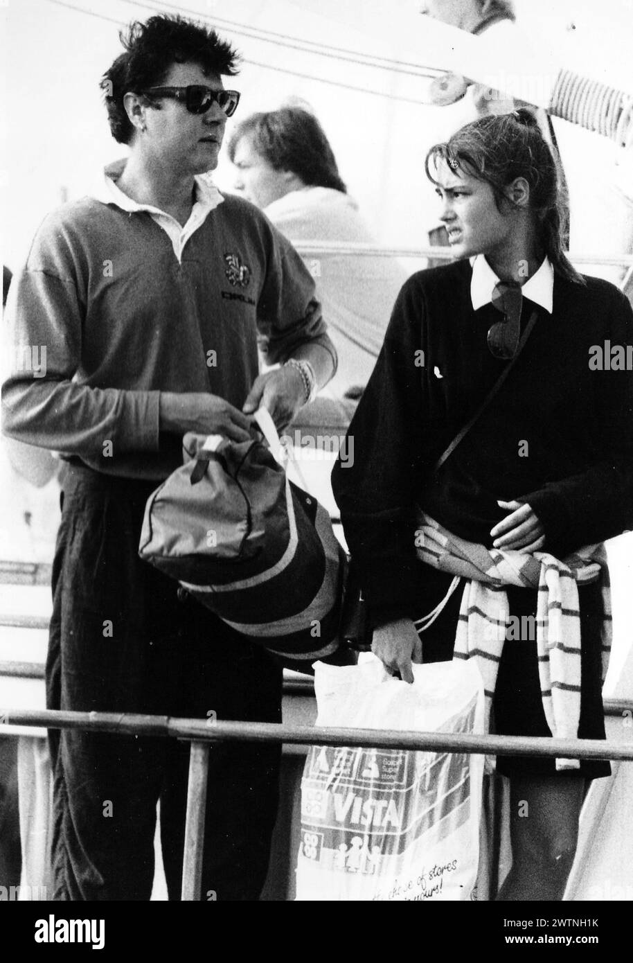 SIMON LE BON OF DURAN DURAN AND HIS WIFE YASMIN ABOARD HIS YACHT DRUM ...