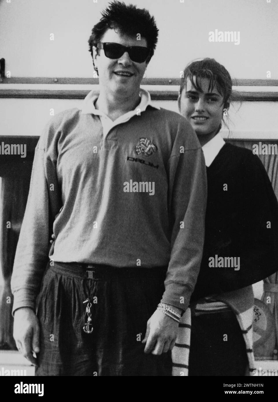 SIMON LE BON OF DURAN DURAN AND HIS WIFE YASMIN ABOARD HIS YACHT DRUM ...