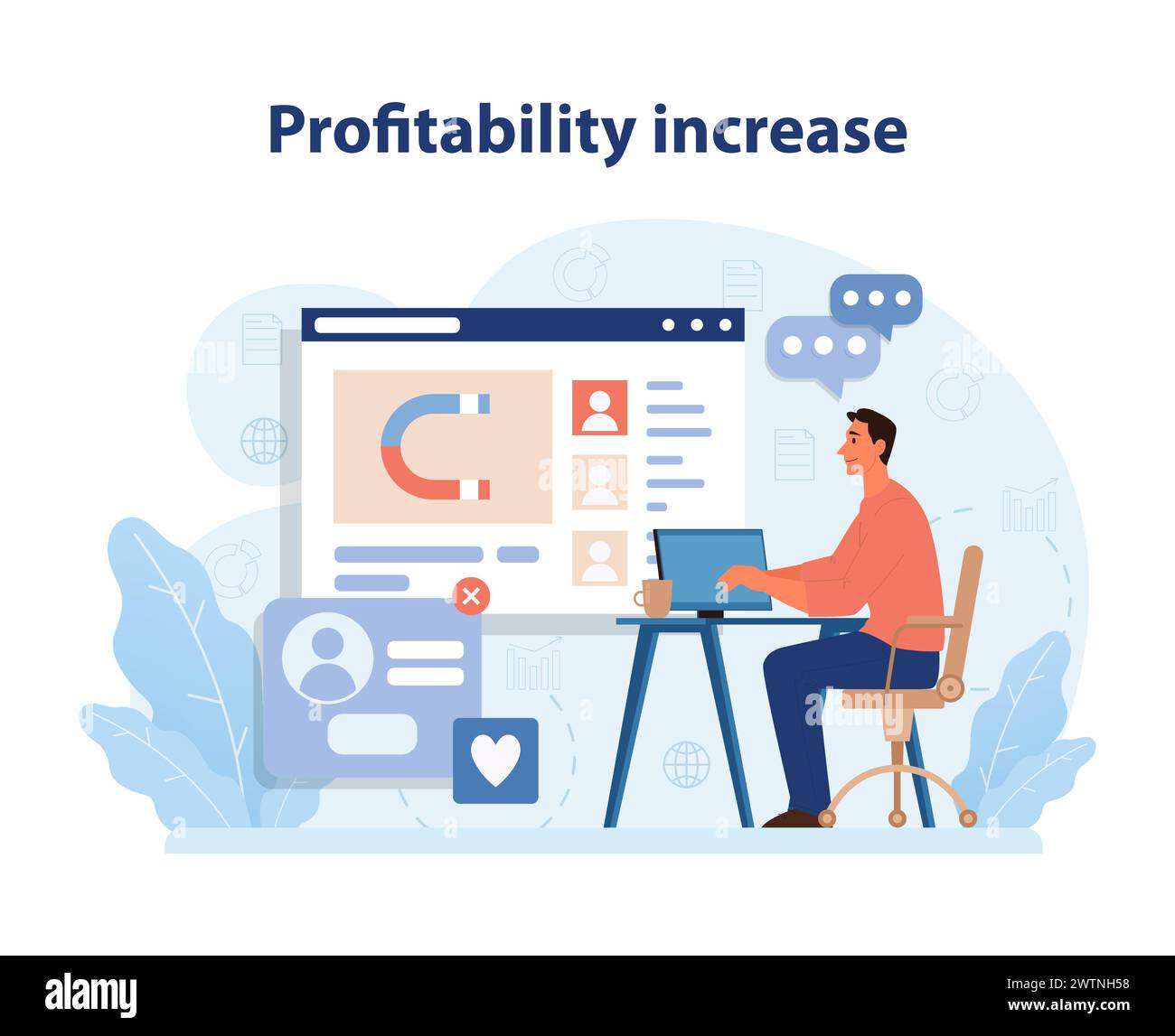 Profitability Increase Strategy. A clean vector illustration ...