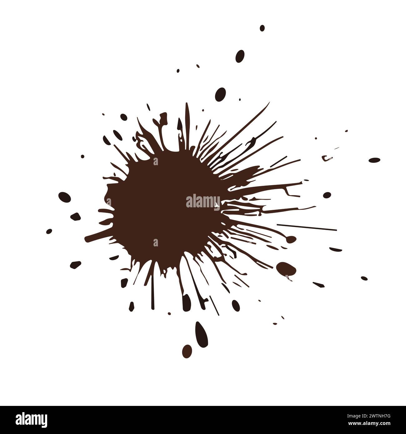 Splatter ink vector dirt stain brown brush. Paint inkblot black blob ...