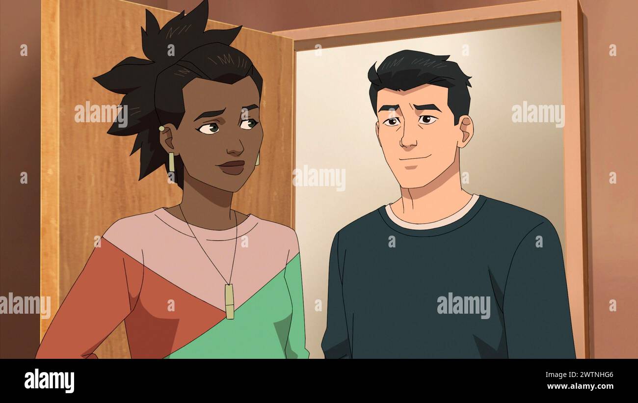 INVINCIBLE, from left: Amber Bennett (voice: Zazie Beetz), Mark Grayson ...