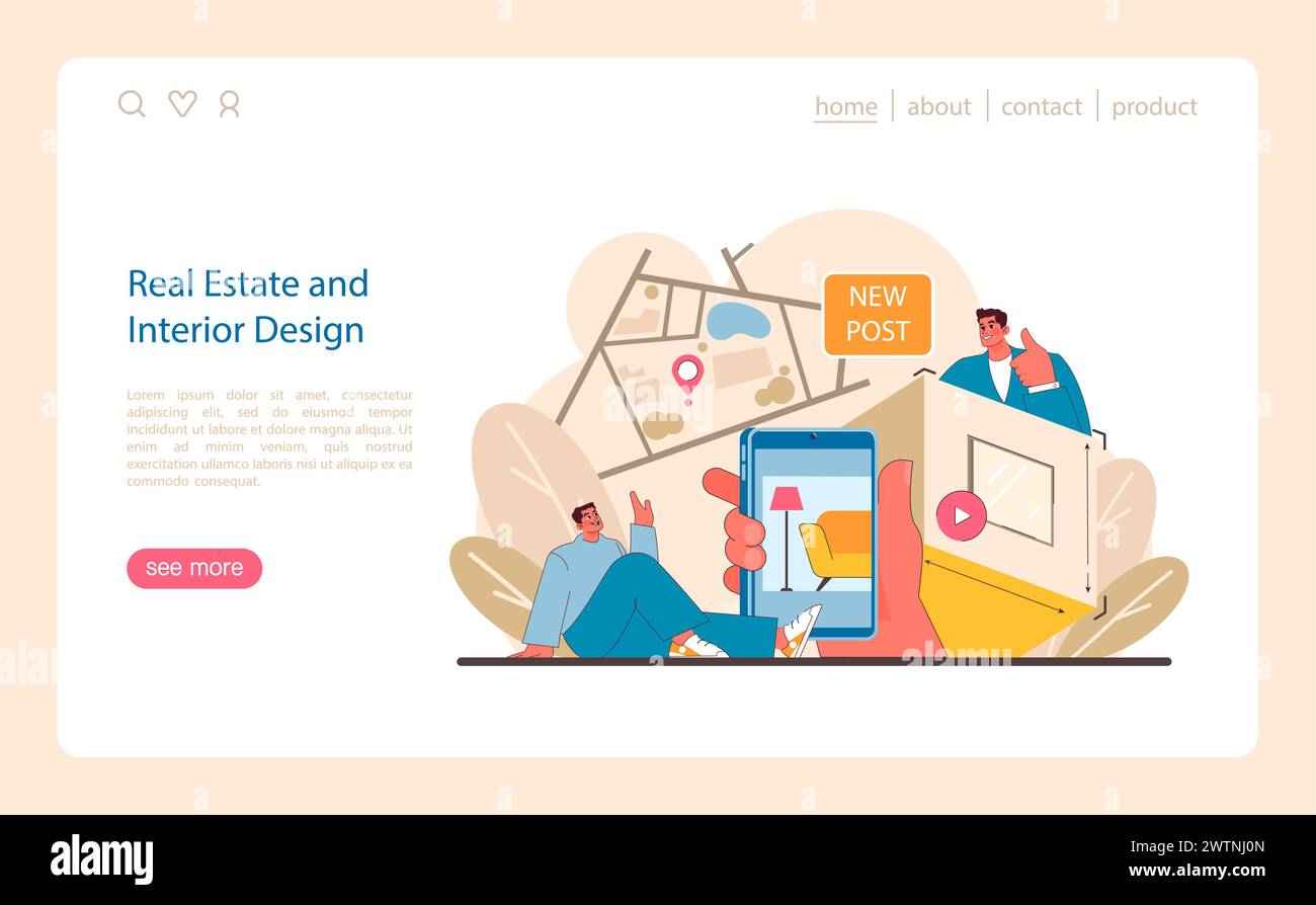 Real Estate and Interior Design concept. Interactive visual tours of ...