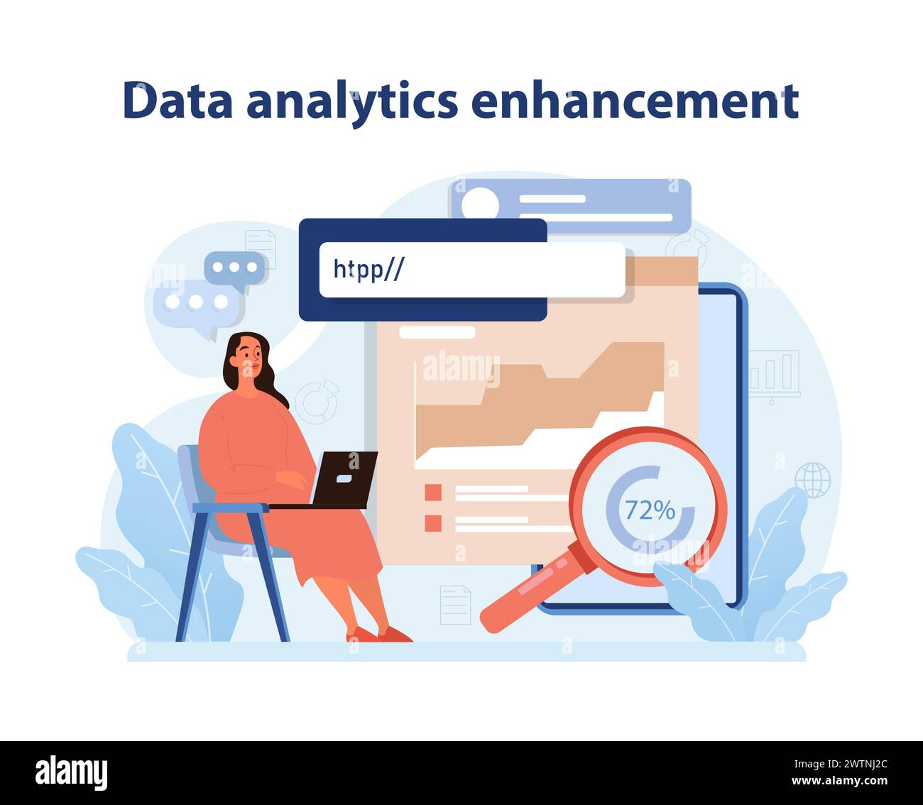 Data Analytics Enhancement. Professional analyzing data trends and metrics for strategic retail ...