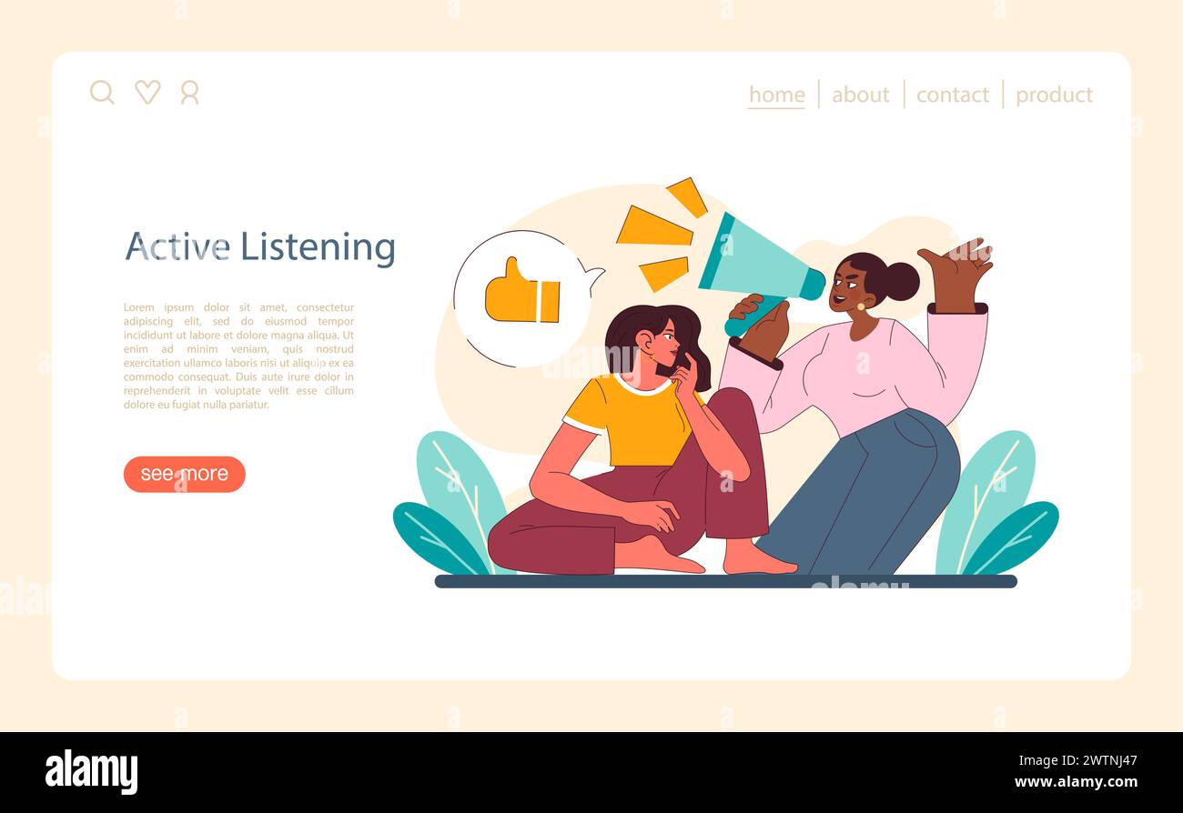 Active listening concept. An engaging vector scene showcasing the art ...