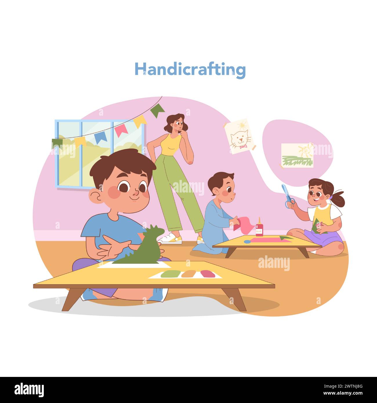 Nursery classroom drawing Stock Vector Images - Alamy