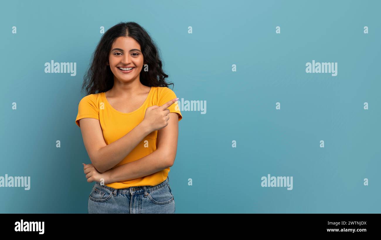 Woman arms crossed pointing finger hi-res stock photography and images ...