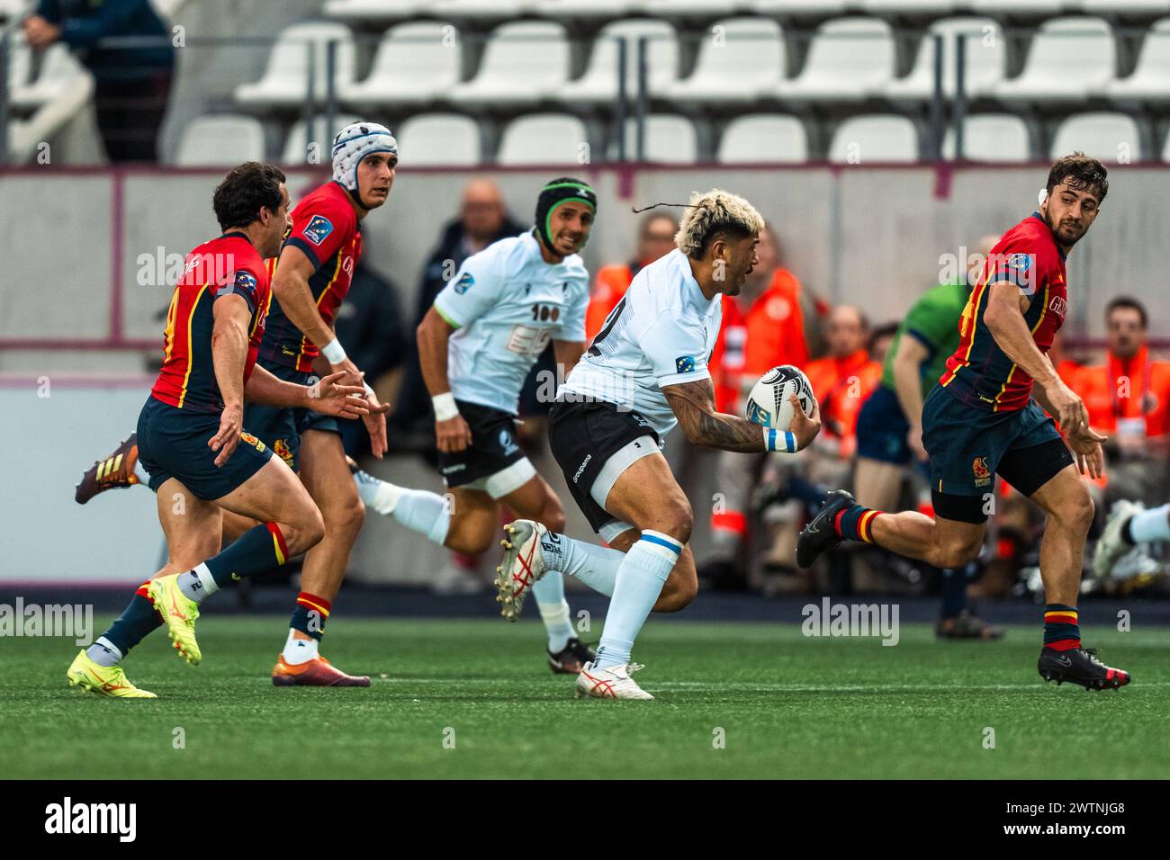 Jason TOMANE and Ionel MELINTE of Romania during the Rugby Europe ...