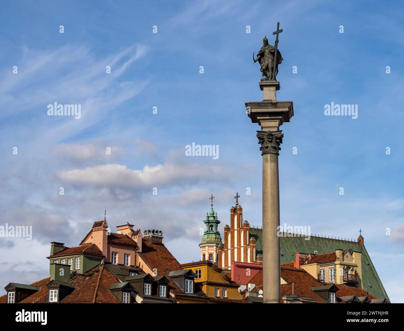 Sigismund III Vasa Column with few buildings of the Old Town on the ...