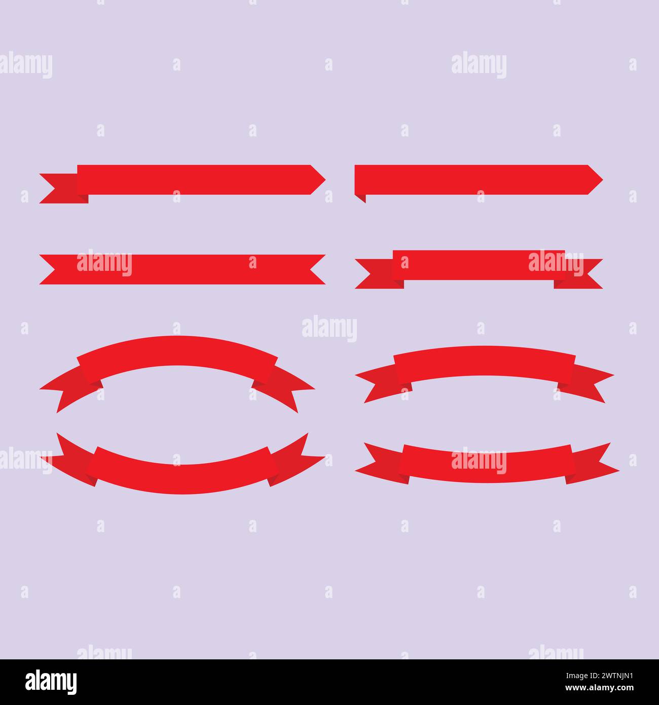 Ribbon Set Icon Vector Red Ribbons Collections Illustration Sets of ...