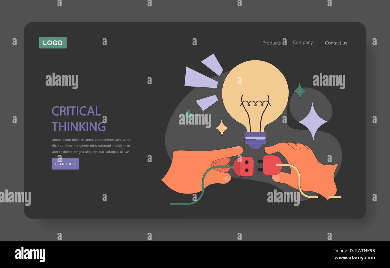 Critical Thinking concept. Hands holding a light bulb plug, symbolizing ...