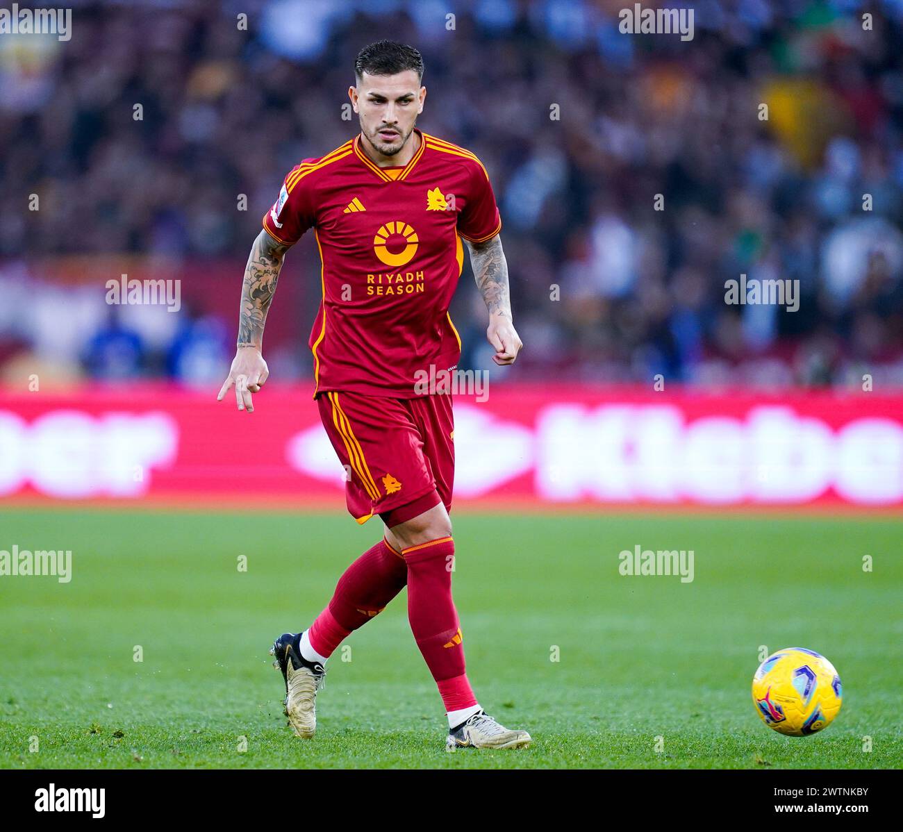 Rome, Italy. 17th Mar, 2024. Leandro Paredes of AS Roma in action ...