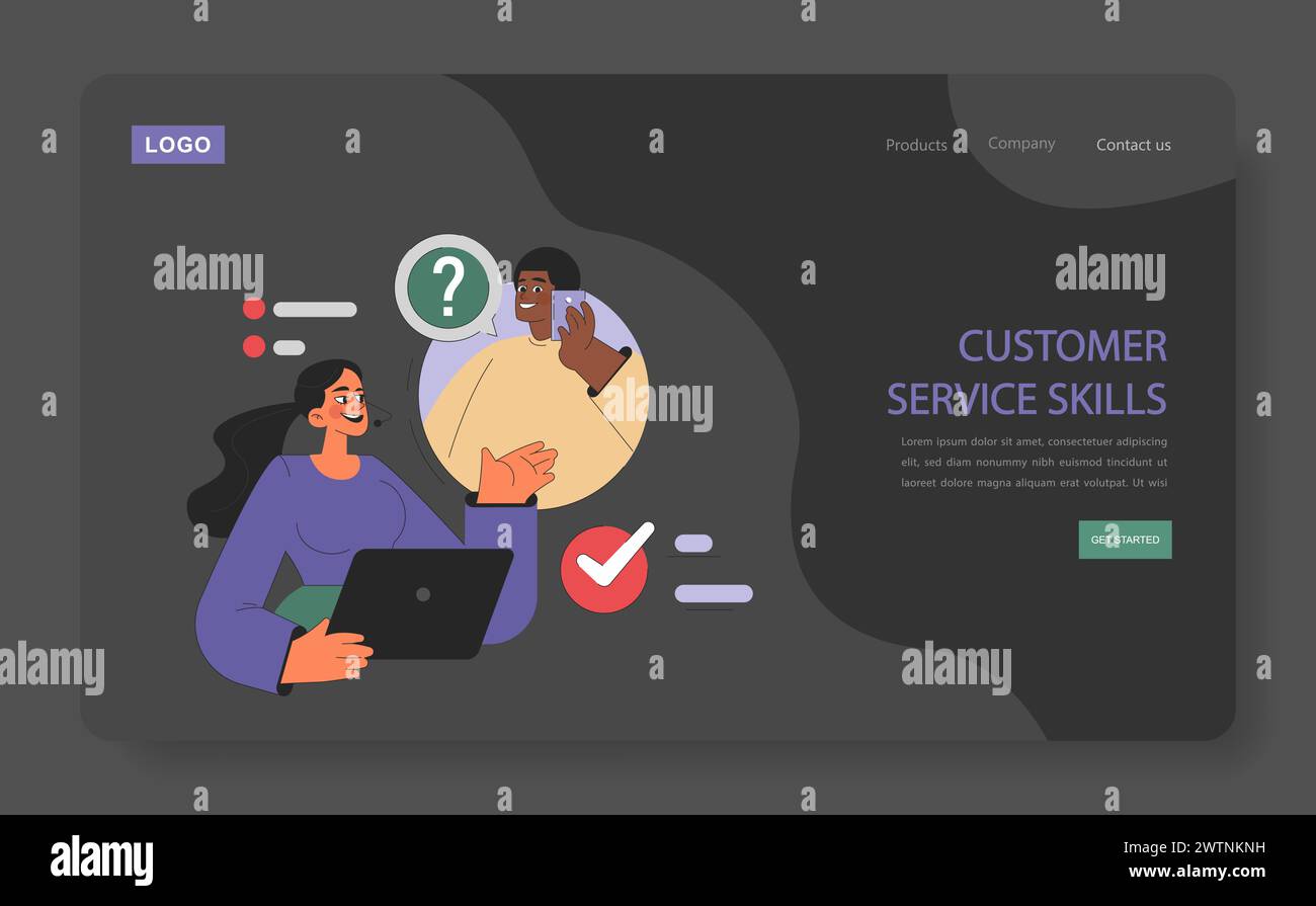 Customer Service Skills. Illustration of a supportive service ...