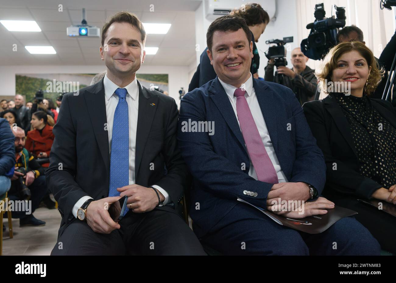 Doicesti, Romania. 18th Mar, 2024: Sebastian Burduja, Minister of ...