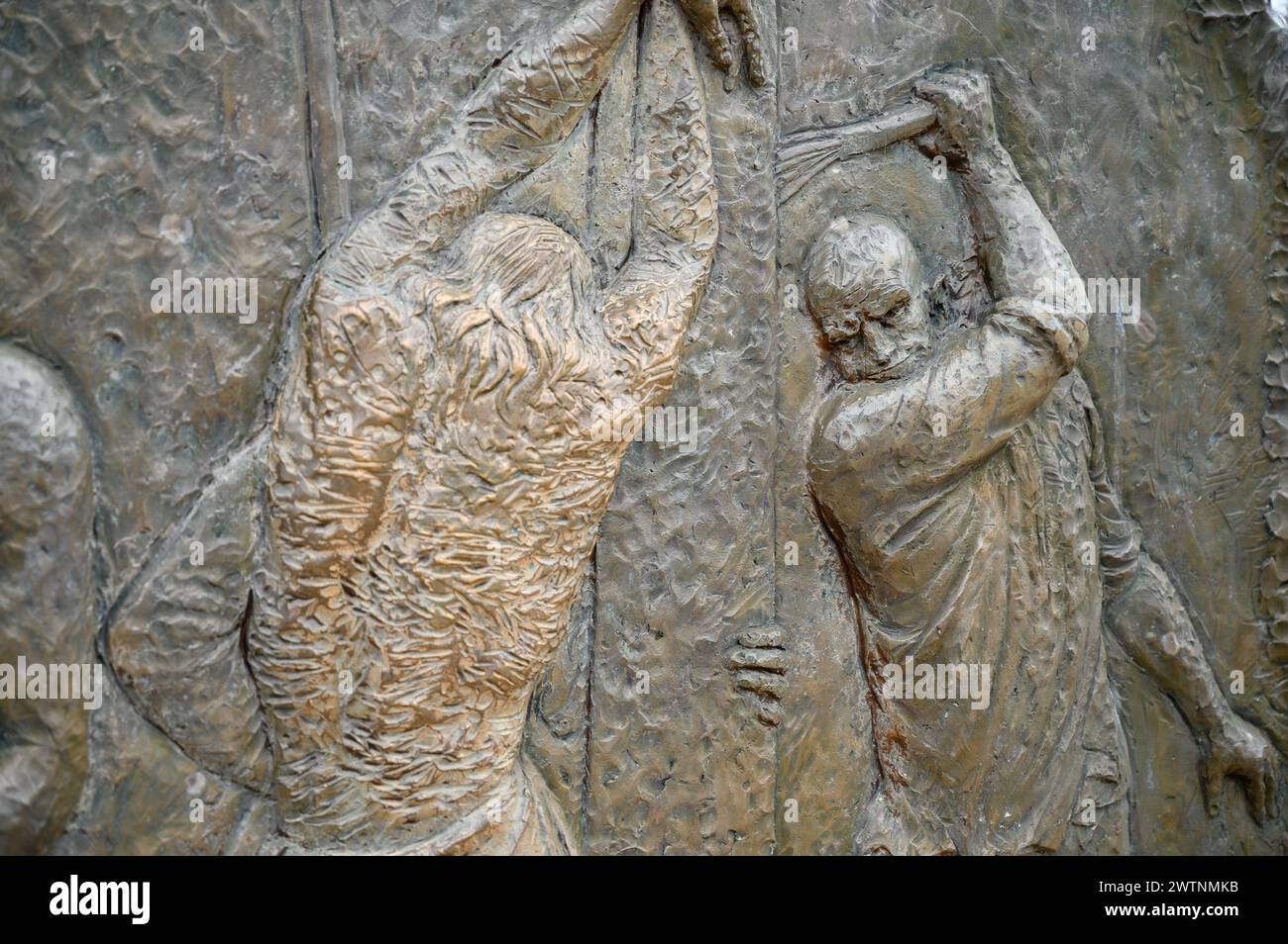 The Scourging at the Pillar – Second Sorrowful Mystery. A relief ...