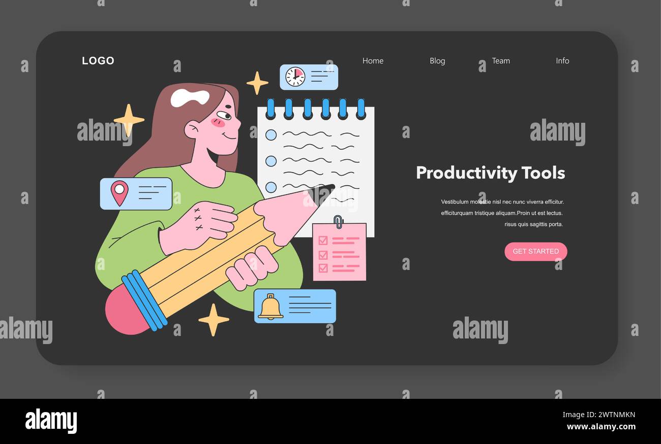 Organized woman planning tasks concept. Cheerful lady with a large ...