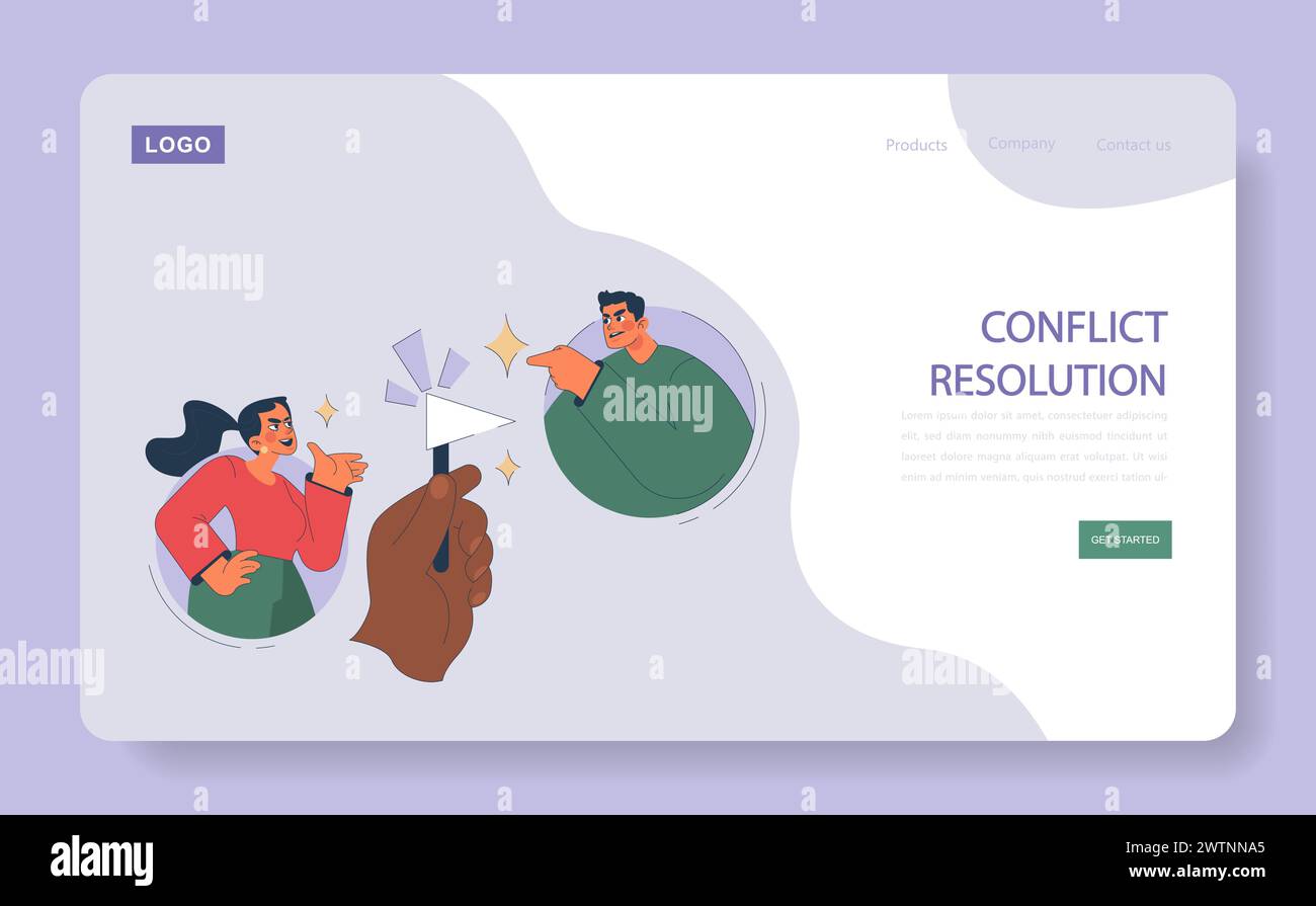 Conflict Resolution concept. Two individuals engaging in a constructive ...