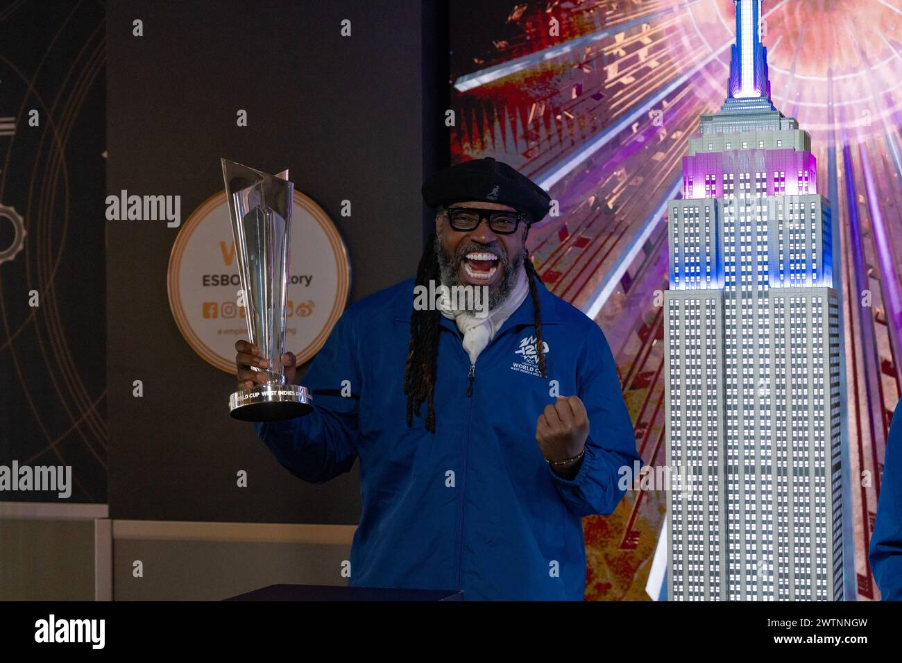 Professional cricketer Chris Gayle of team West Indies visits Empire ...