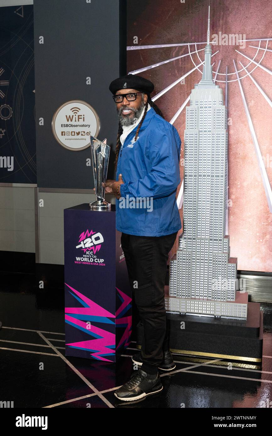 Professional cricketer Chris Gayle of team West Indies visits Empire ...