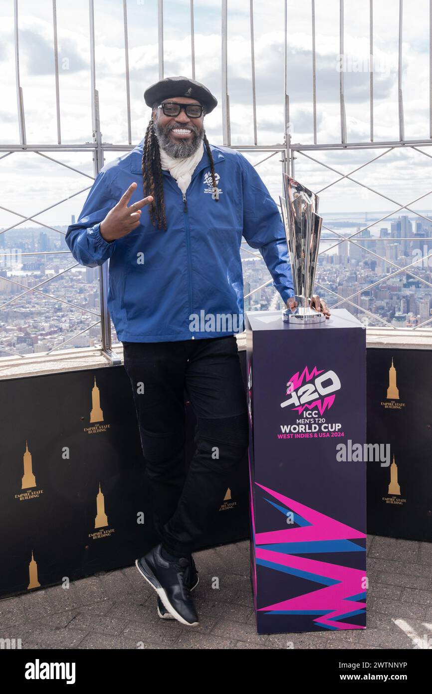 Professional cricketer Chris Gayle of team West Indies visits Empire ...