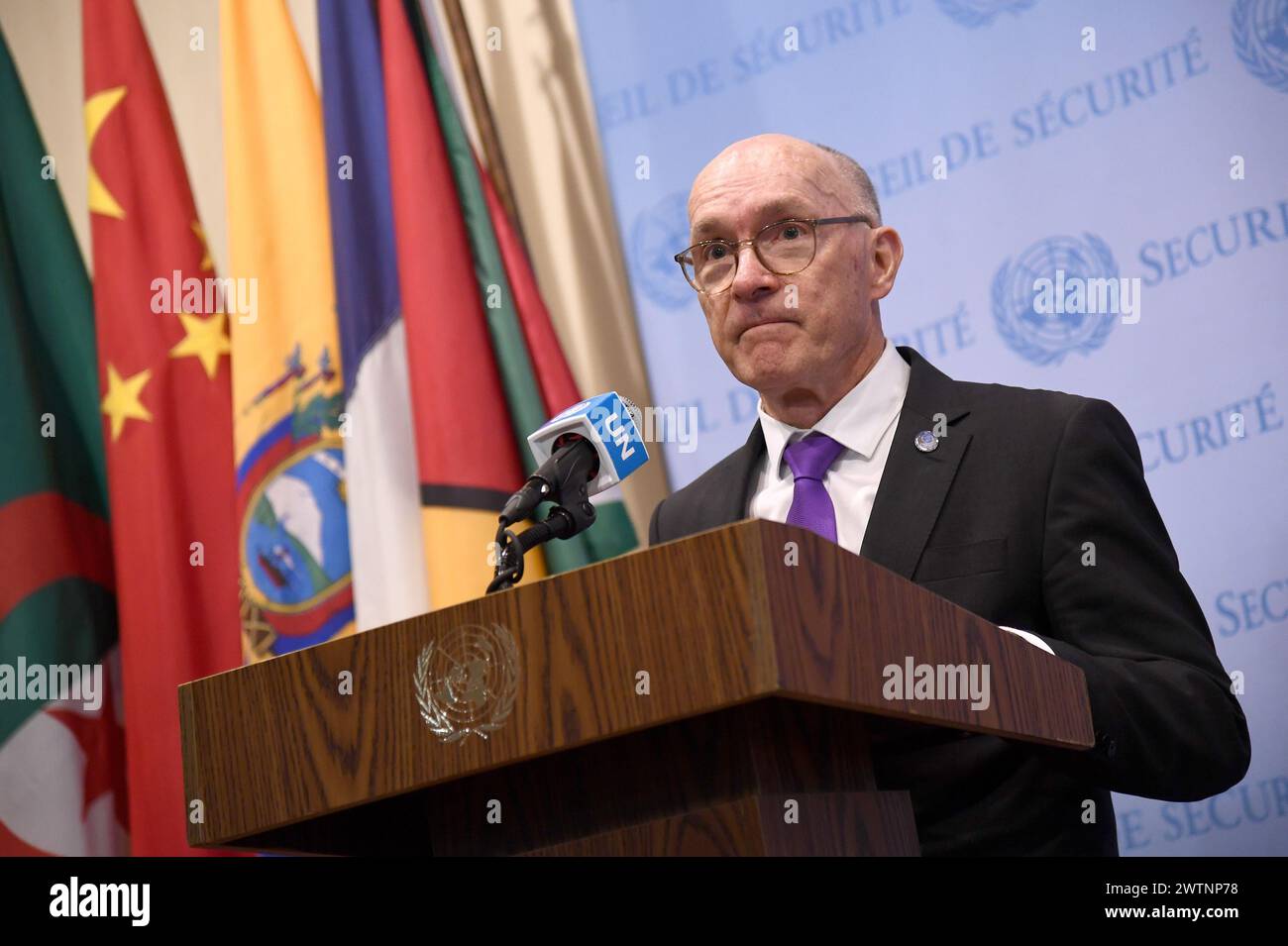 New York, USA. 18th Mar, 2024. Dr, Robert Floyd, Executive Secretary of ...