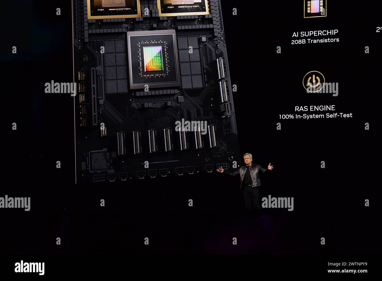 San Jose, USA. 18th Mar, 2024. Jensen Huang, CEO of chip company Nvidia ...