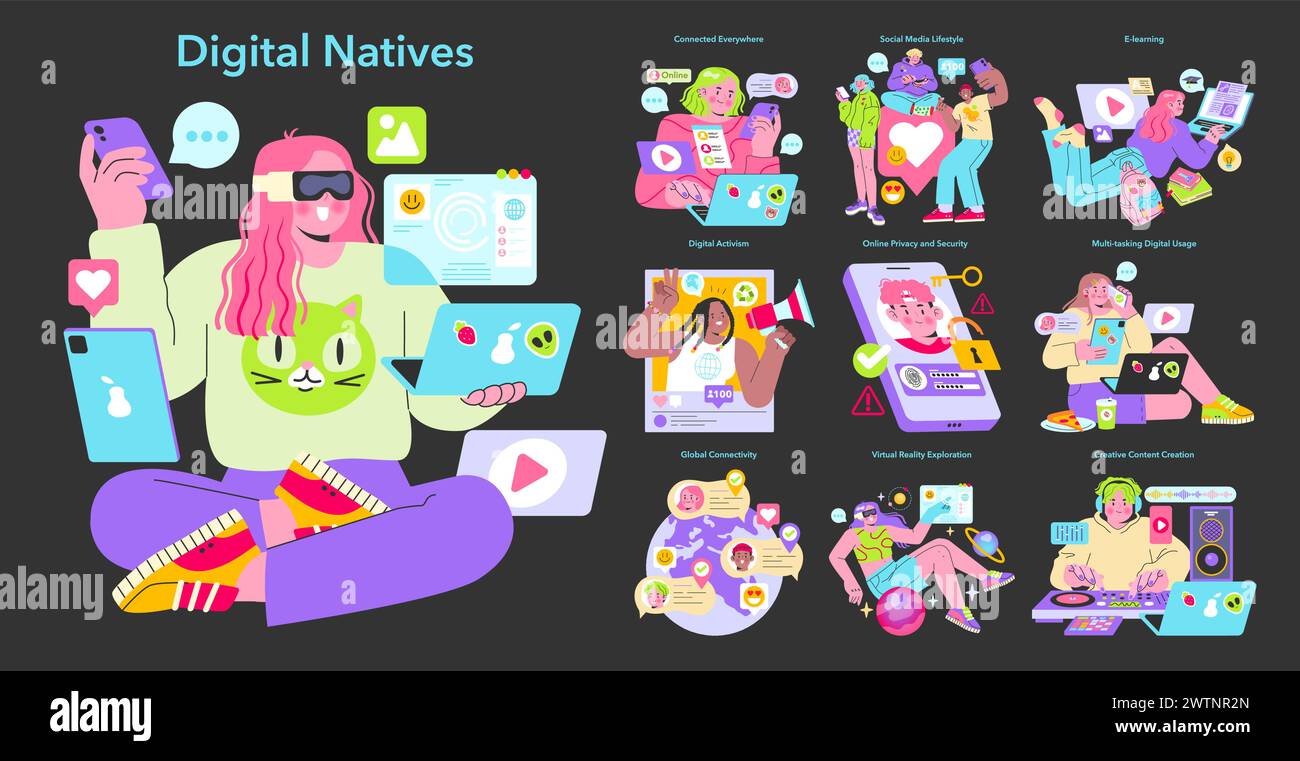 Tech savvy entertainment Stock Vector Images - Alamy