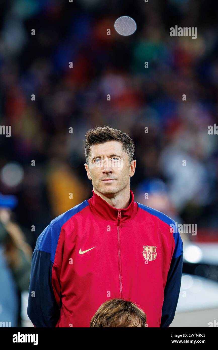 Barcelona, Spain. 12th Mar, 2024. Lewandowski pose for a photo prior to ...