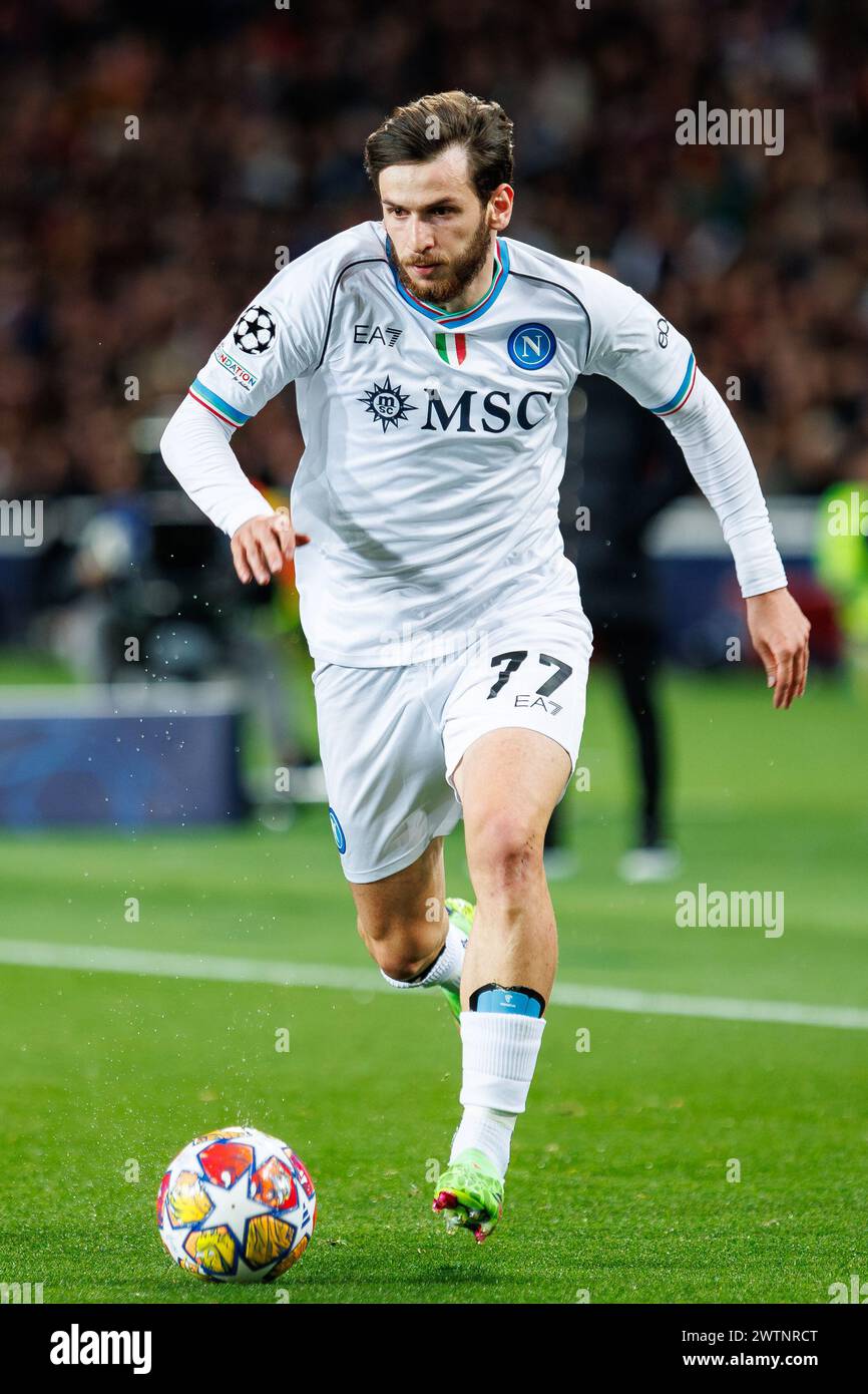 Barcelona, Spain. 12th Mar, 2024. Kvaratskhelia in action during the ...