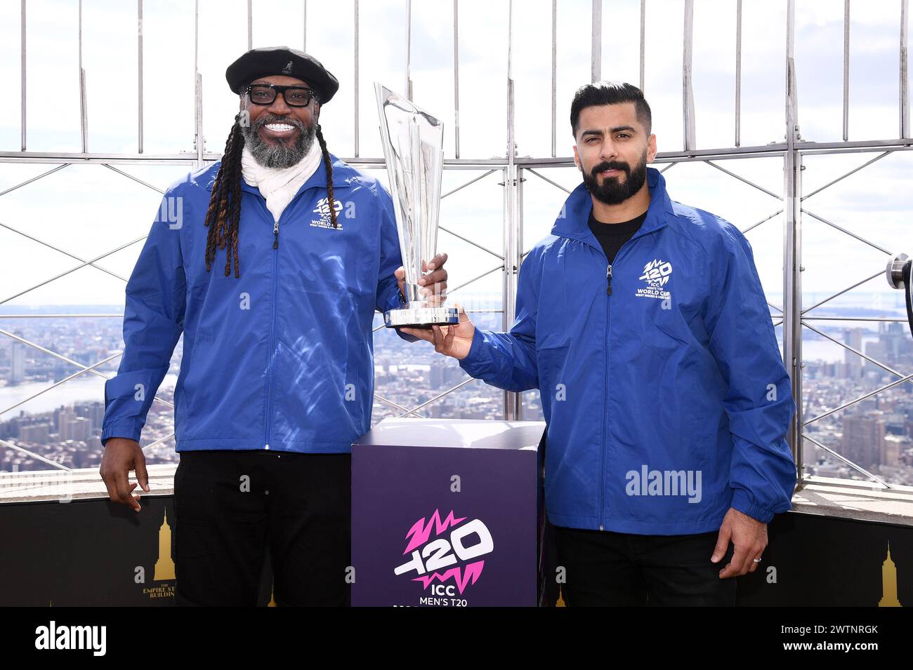 New York, USA. 18th Mar, 2024. Professional Cricket players Chris Gayle ...