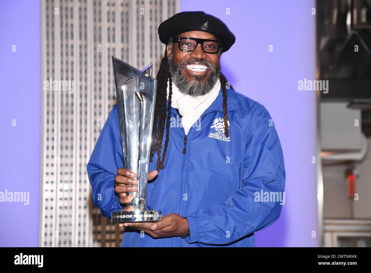 New York, USA. 18th Mar, 2024. Professional Cricket player Chris Gayle ...