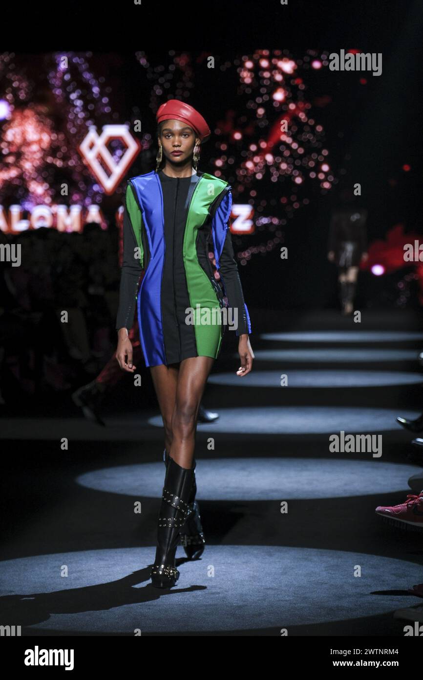 A model parades with paloma suarez design during mercedes benz hi-res ...