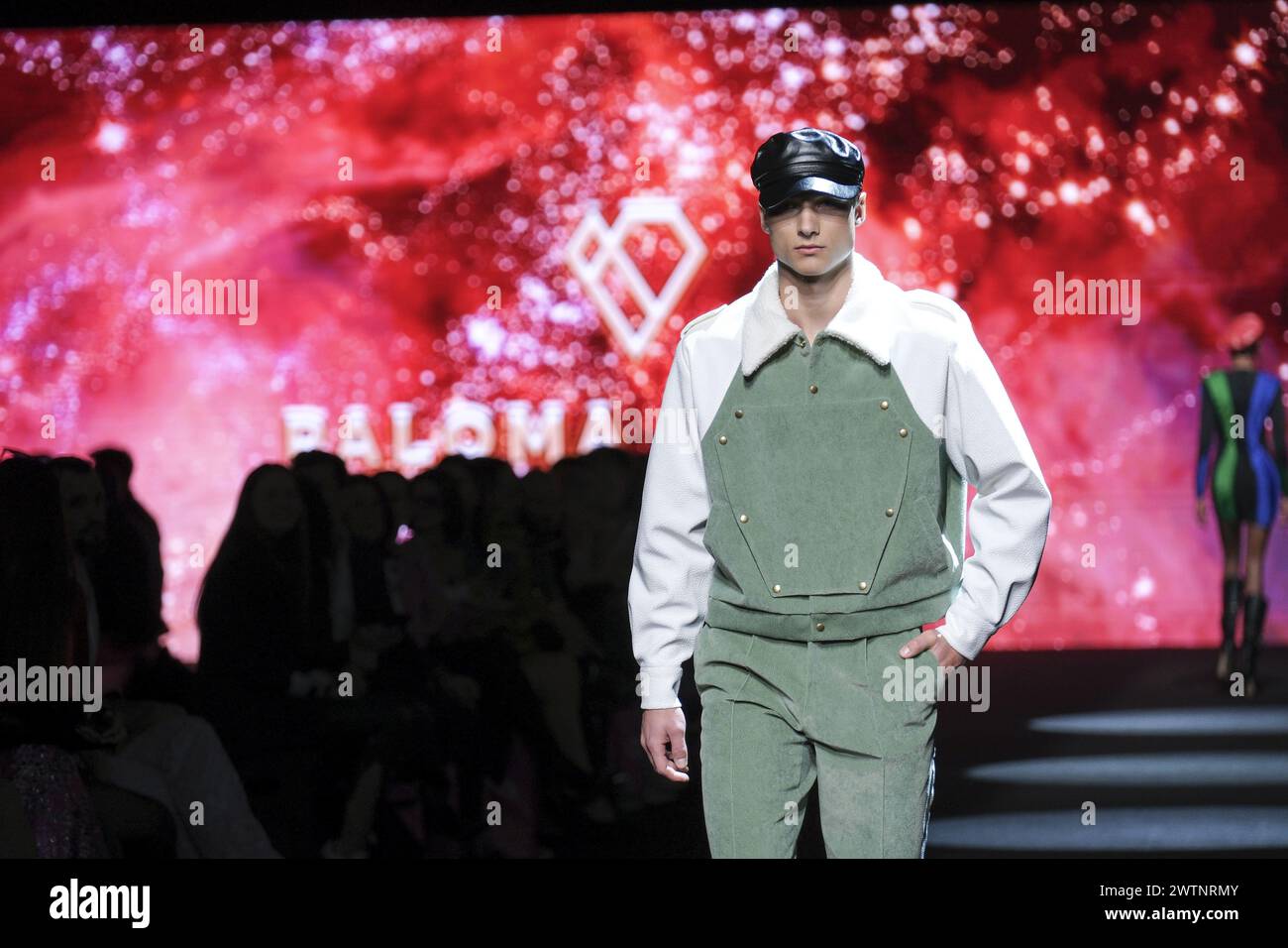 parades with Paloma Suarez design during Mercedes Benz Fashion Week ...