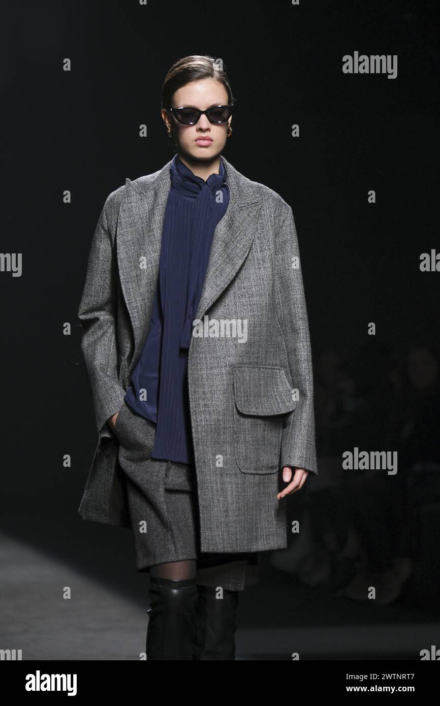 parades with ROBERTO TORRETTA design during Mercedes Benz Fashion Week ...