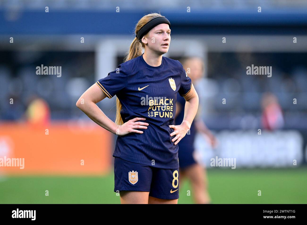 Seattle Reign FC forward Bethany Balcer (8) looks on during an NWSL ...