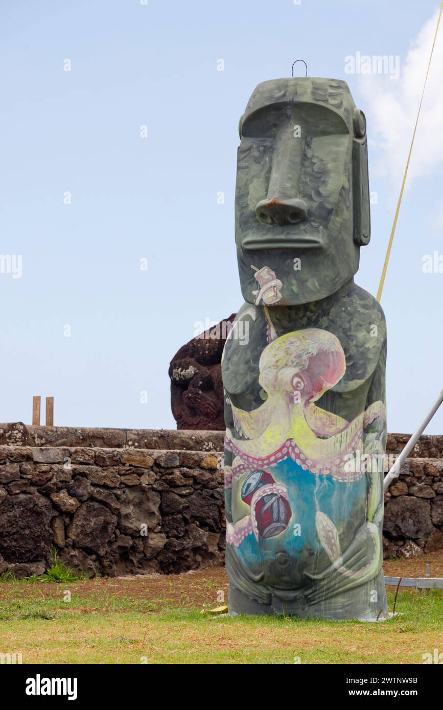 Hanga Roa, Easter Island, Chile. 26th Dec 2023. Hanga Roa, the only ...