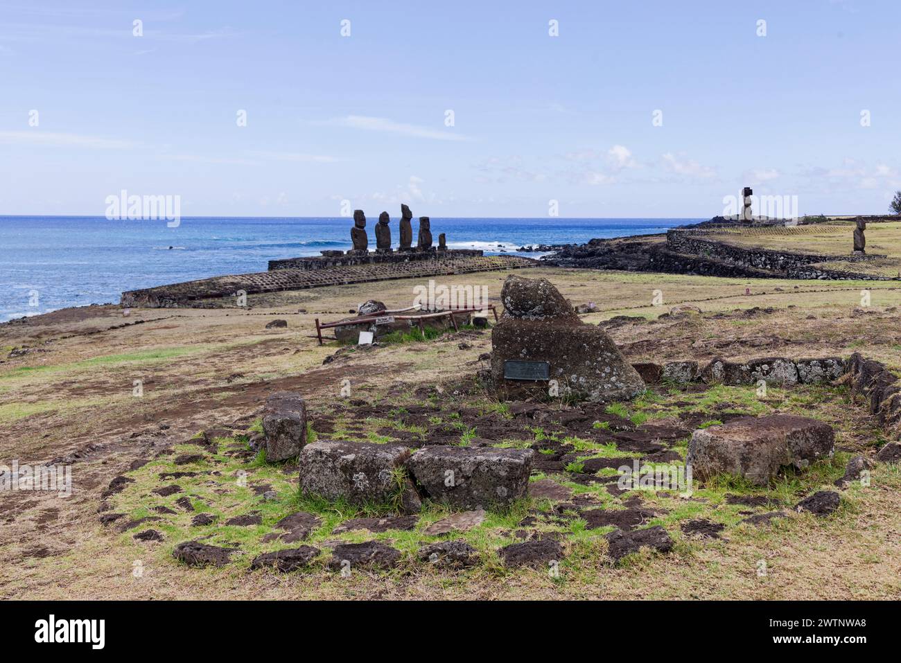 Hanga Roa, Easter Island, Chile. 26th Dec 2023. Archaeological site of ...