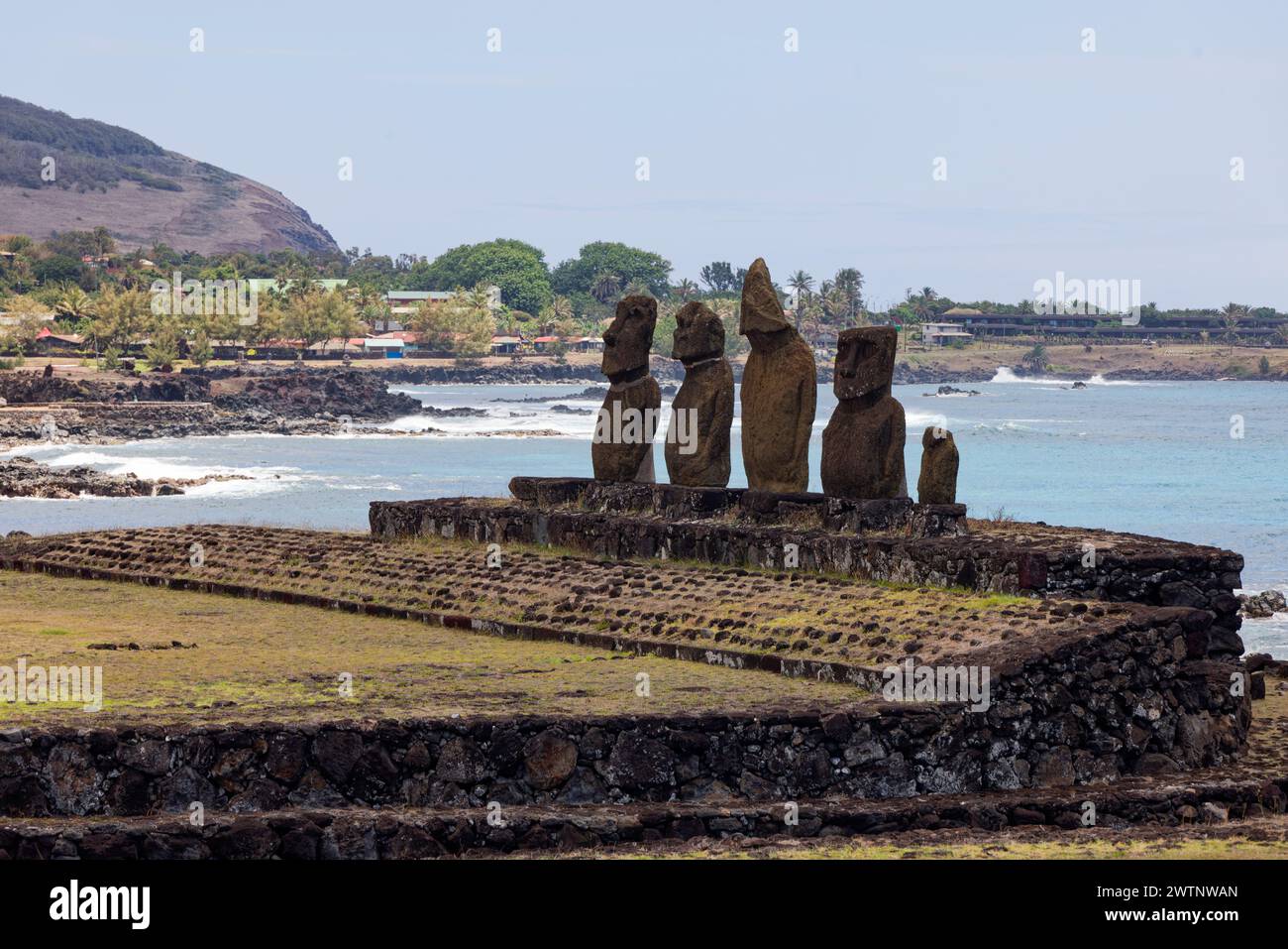 Hanga Roa, Easter Island, Chile. 26th Dec 2023. Archaeological site of ...