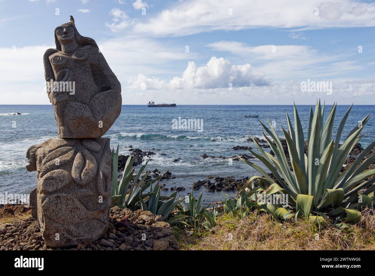 Hanga Roa, Easter Island, Chile. 26th Dec 2023. Hanga Roa, the only ...