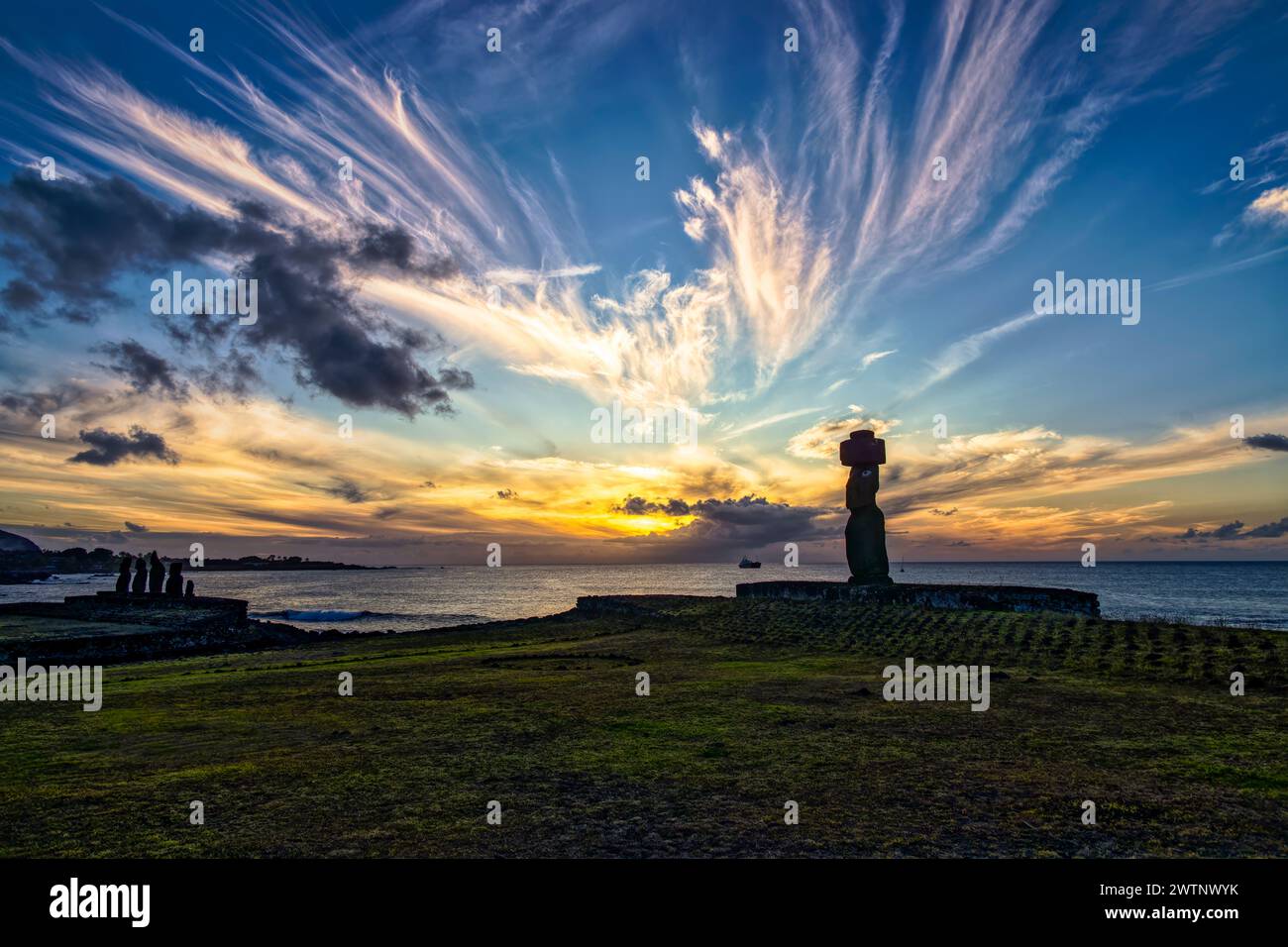 Hanga Roa, Easter Island, Chile. 26th Dec 2023. Archaeological site of ...