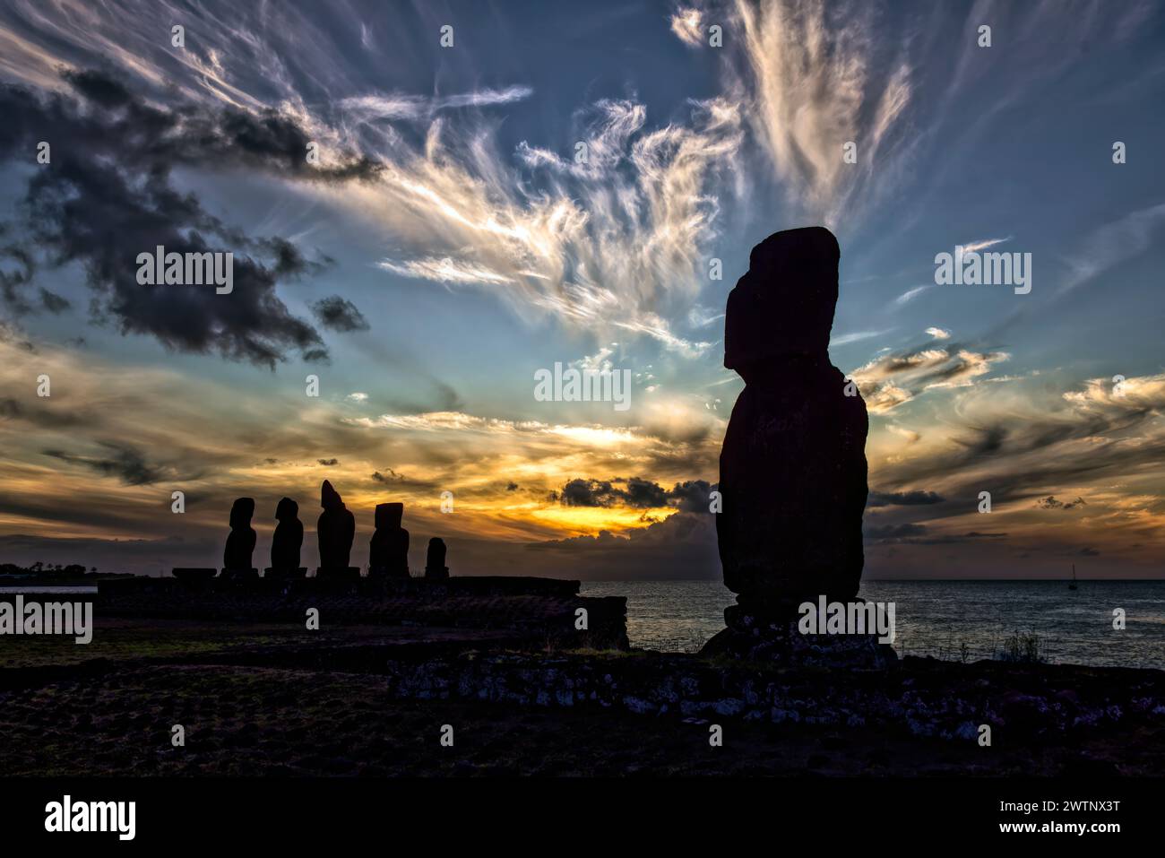 Hanga Roa, Easter Island, Chile. 26th Dec 2023. Archaeological site of ...