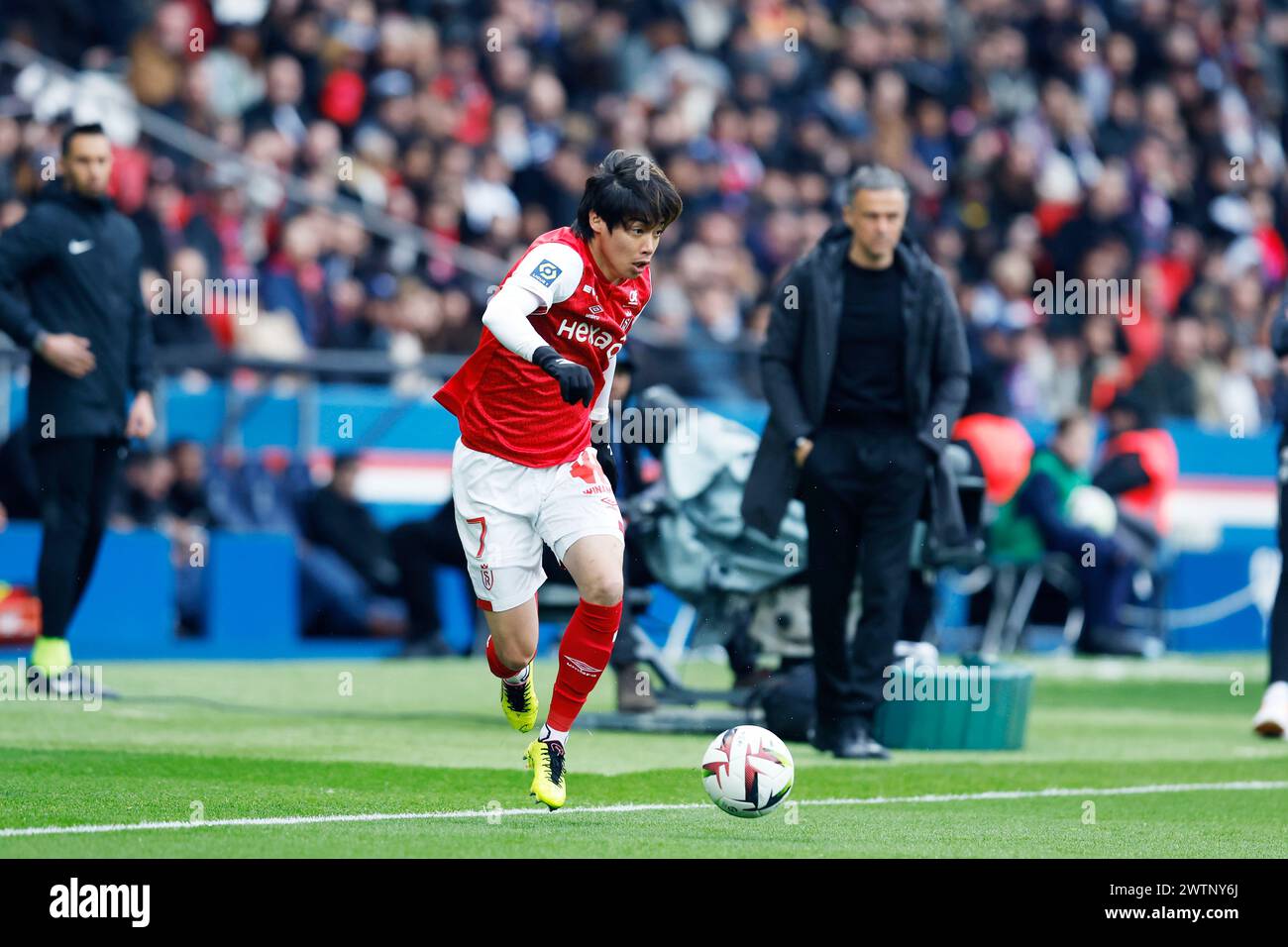 Paris, France. Credit: D. 10th Mar, 2024. Junya Ito (Reims) Football ...