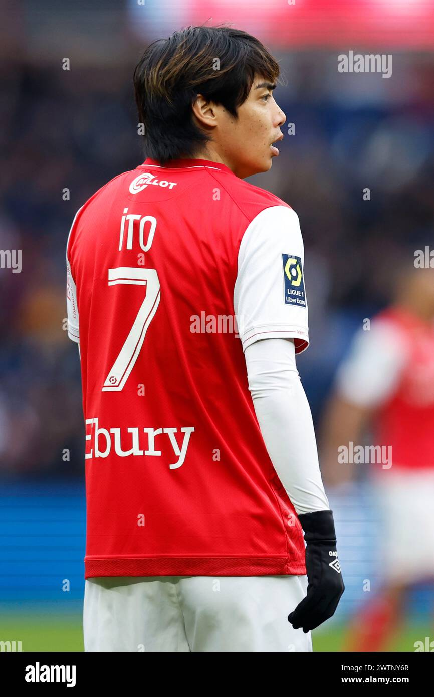 Paris, France. Credit: D. 10th Mar, 2024. Junya Ito (Reims) Football/Soccer : French "Ligue 1 ...