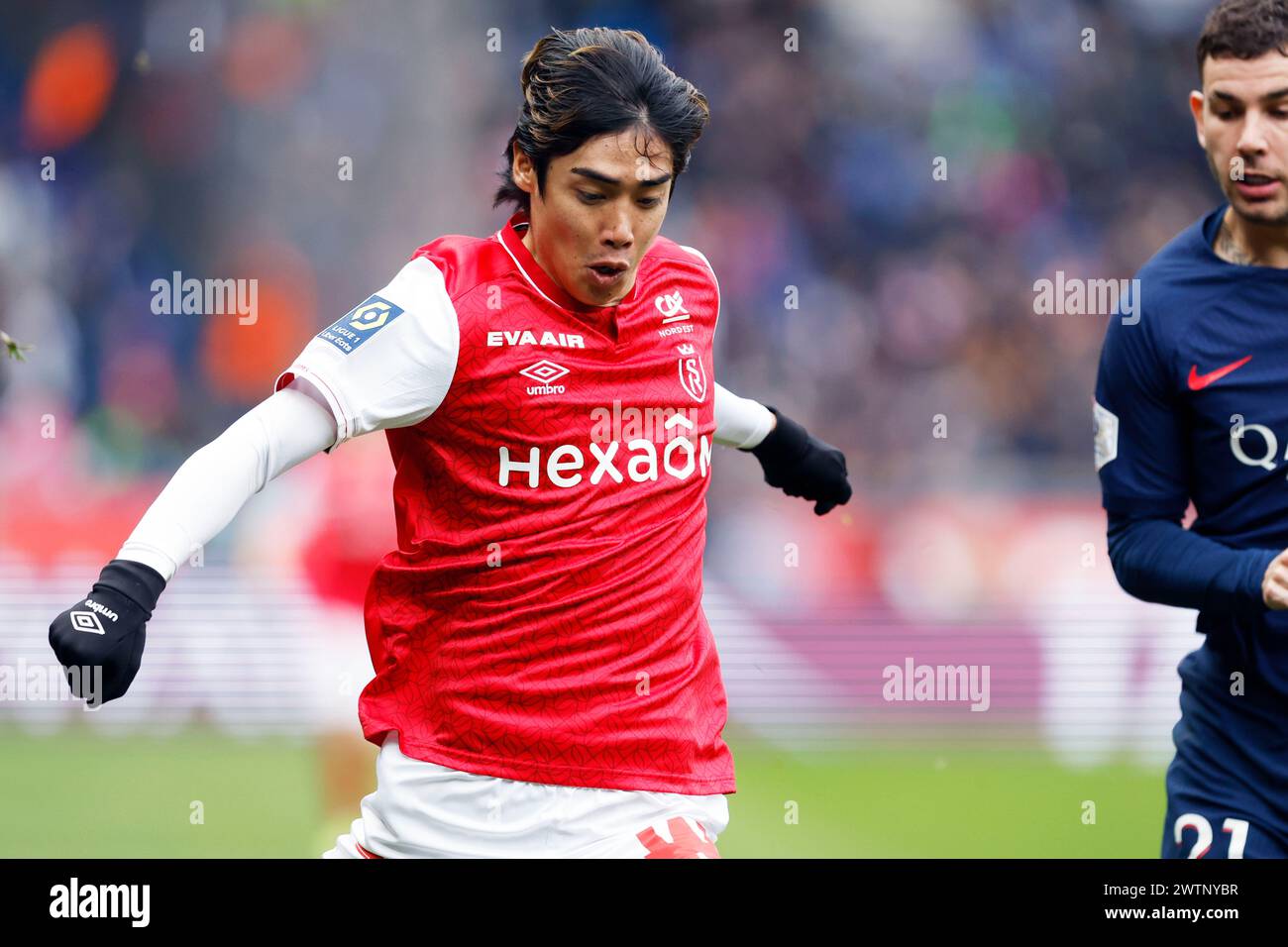 Paris, France. Credit: D. 10th Mar, 2024. Junya Ito (Reims) Football/Soccer : French "Ligue 1 ...