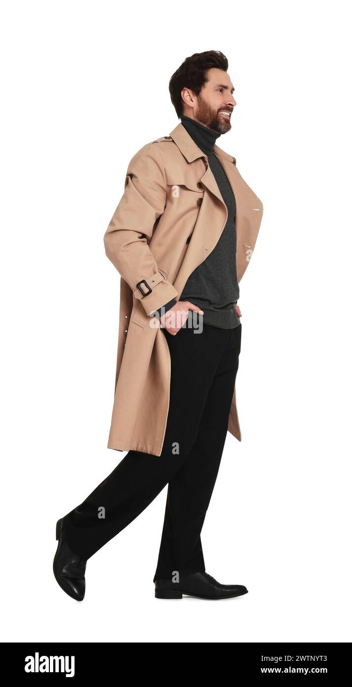 Full length portrait of handsome man on white background Stock Photo ...