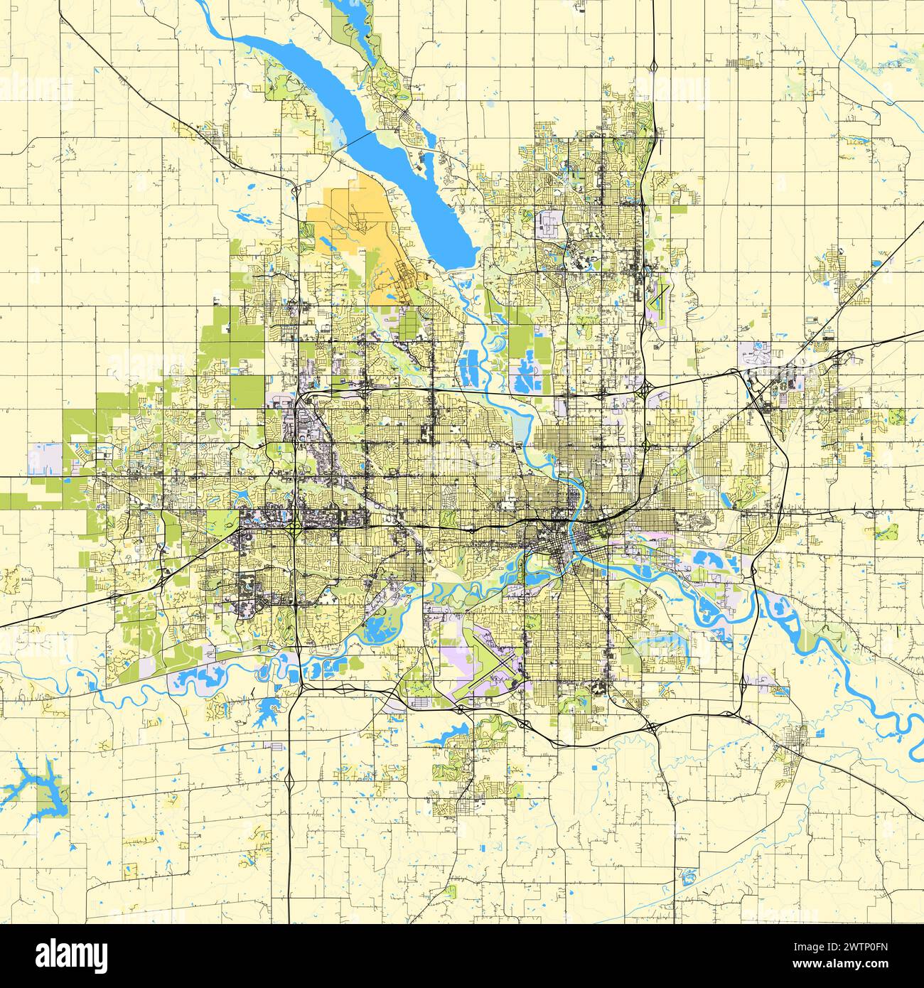 Map of des moines hi-res stock photography and images - Alamy