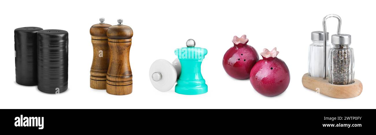 Wooden pepper salt pot Cut Out Stock Images & Pictures - Alamy